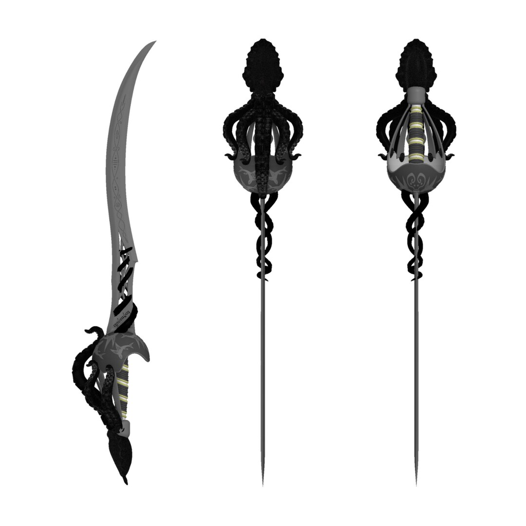 Pirate Themed Octopus Cutlass Prop. Octopus Scimitar Prop Giant Squid ...