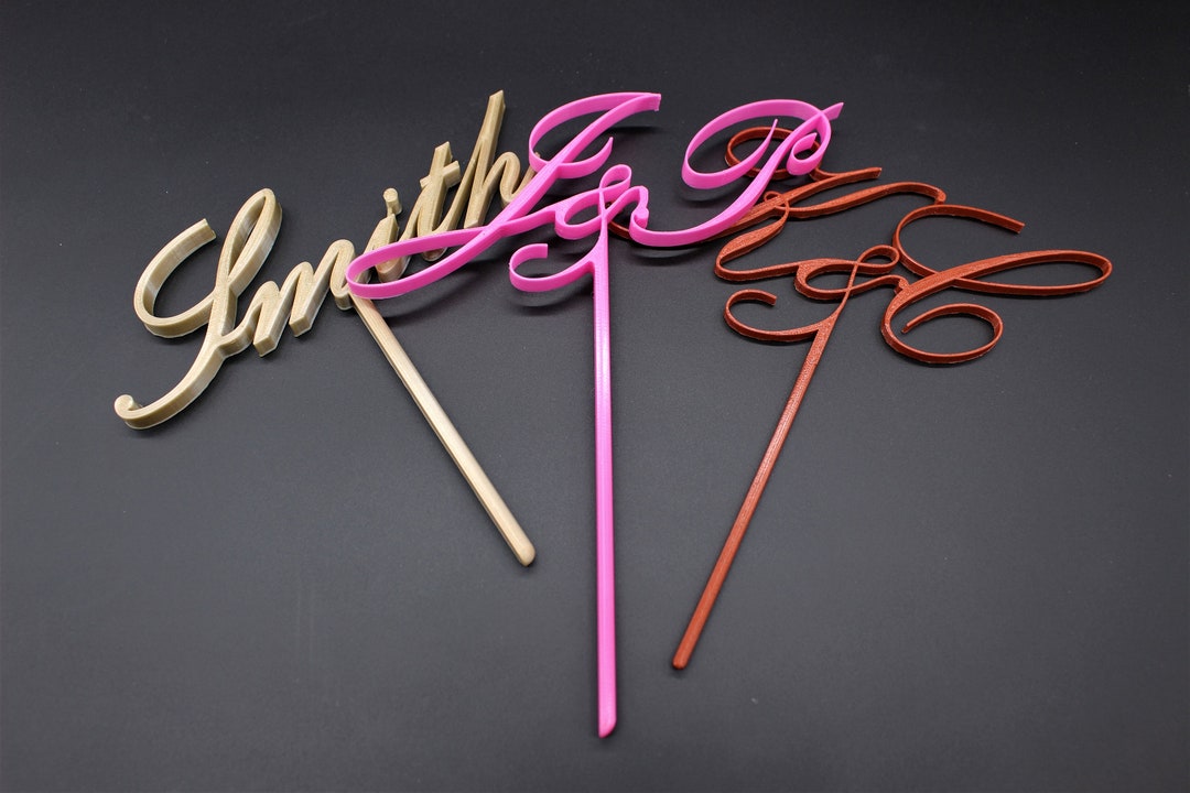 Bespoke Cake Topper Name Tags & Messages, for Birthdays, Weddings and ...