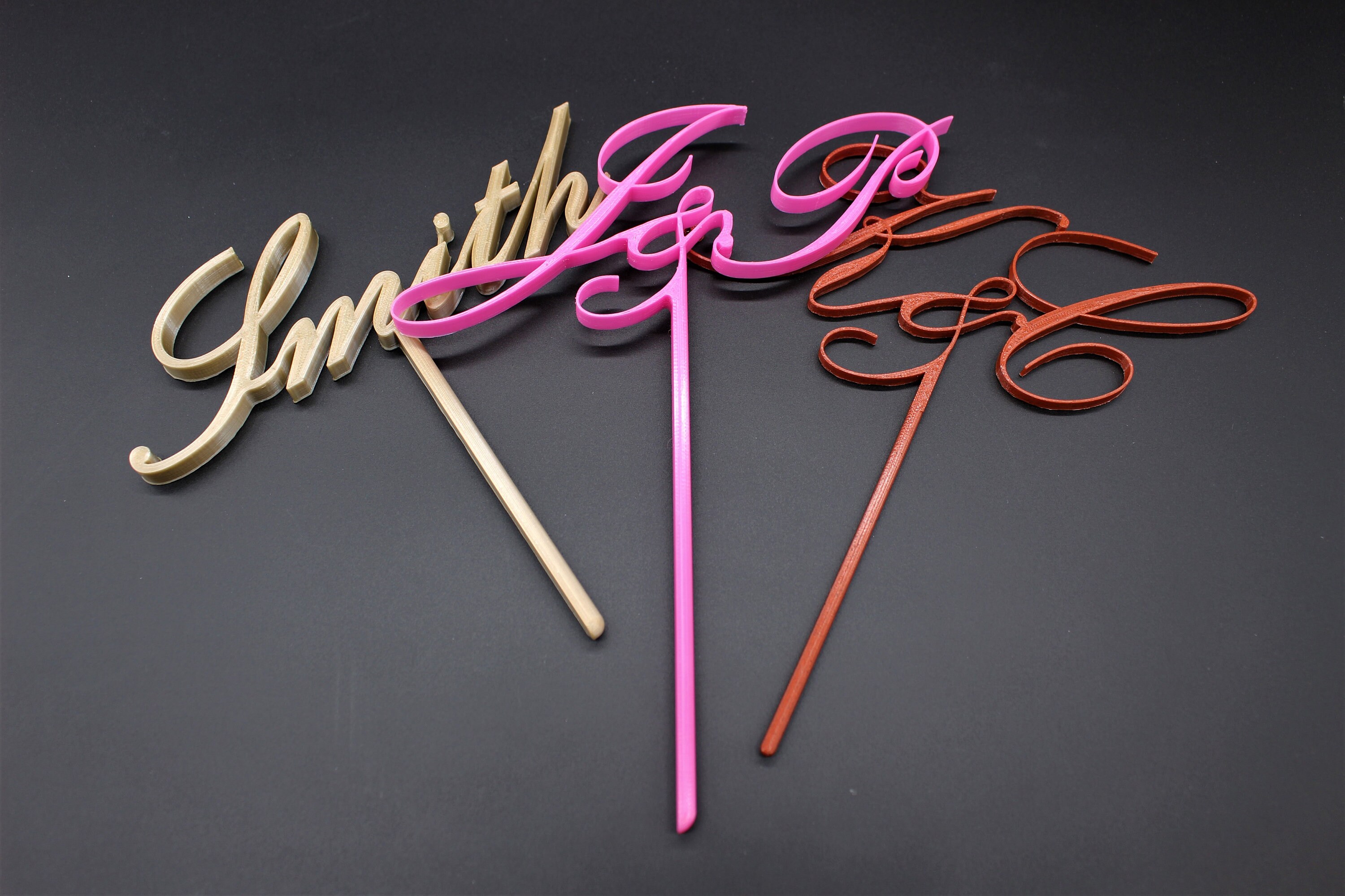 Bespoke Cake Topper Name Tags & Messages, for Birthdays, Weddings and ...