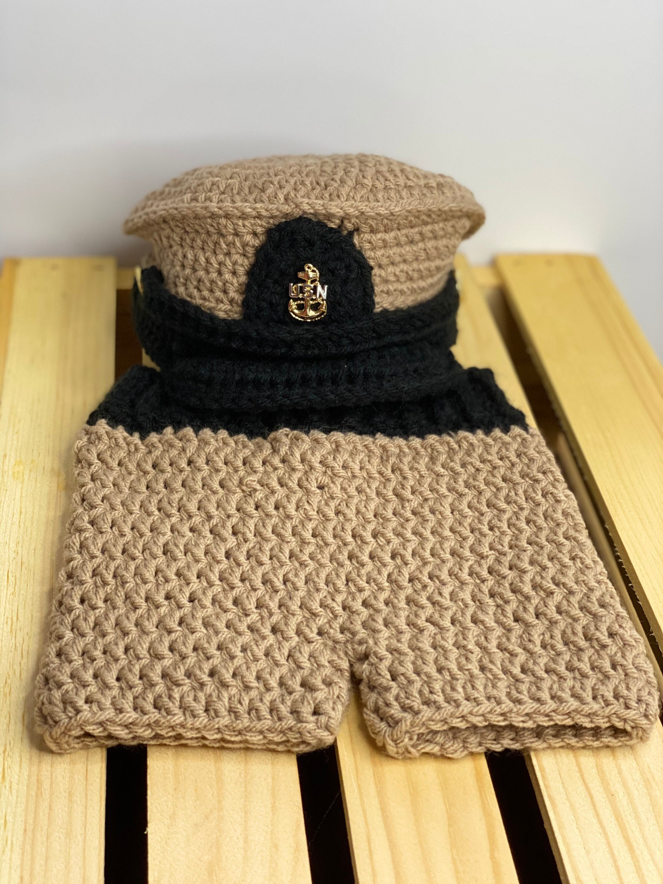 Baby Navy Chief Set Baby Combination Tan Cover and Trouser - Etsy UK