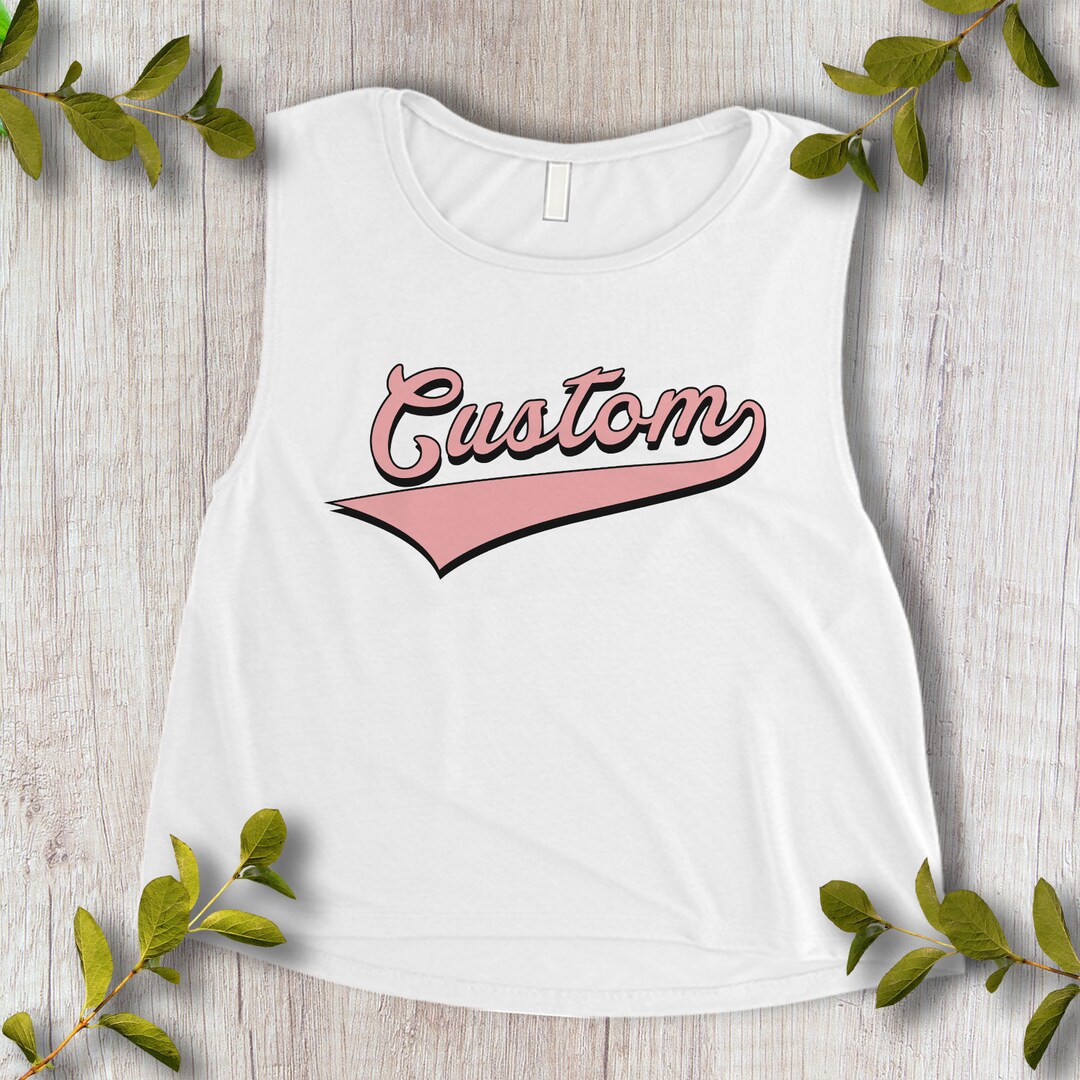 W O M E N S | Custom Retro Crop Tank Top, Custom Swoosh Tanks, 70s 80s ...