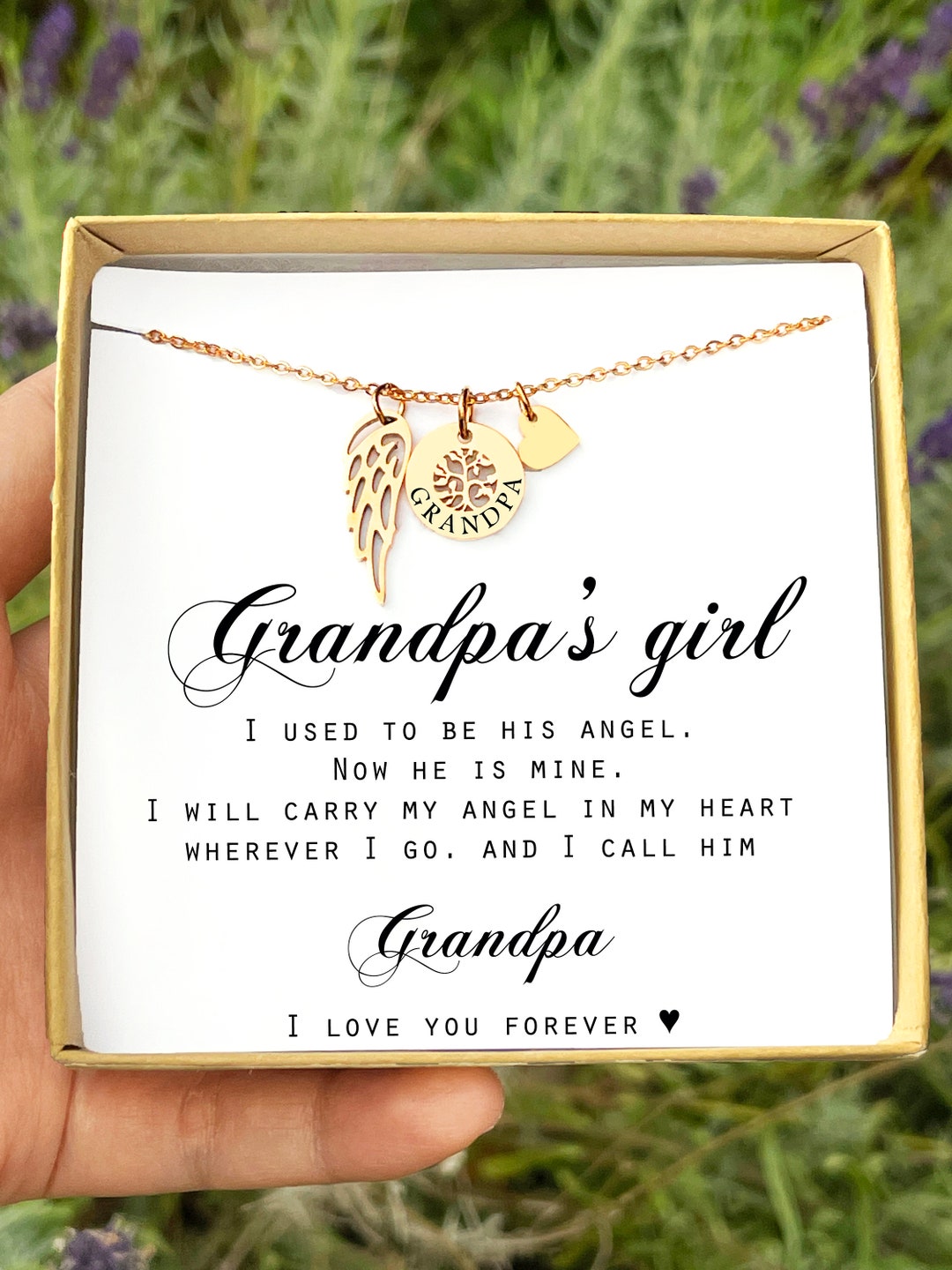 Grandpa's Girl Loss of Grandfather Grief Gift Remembrance Necklace ...