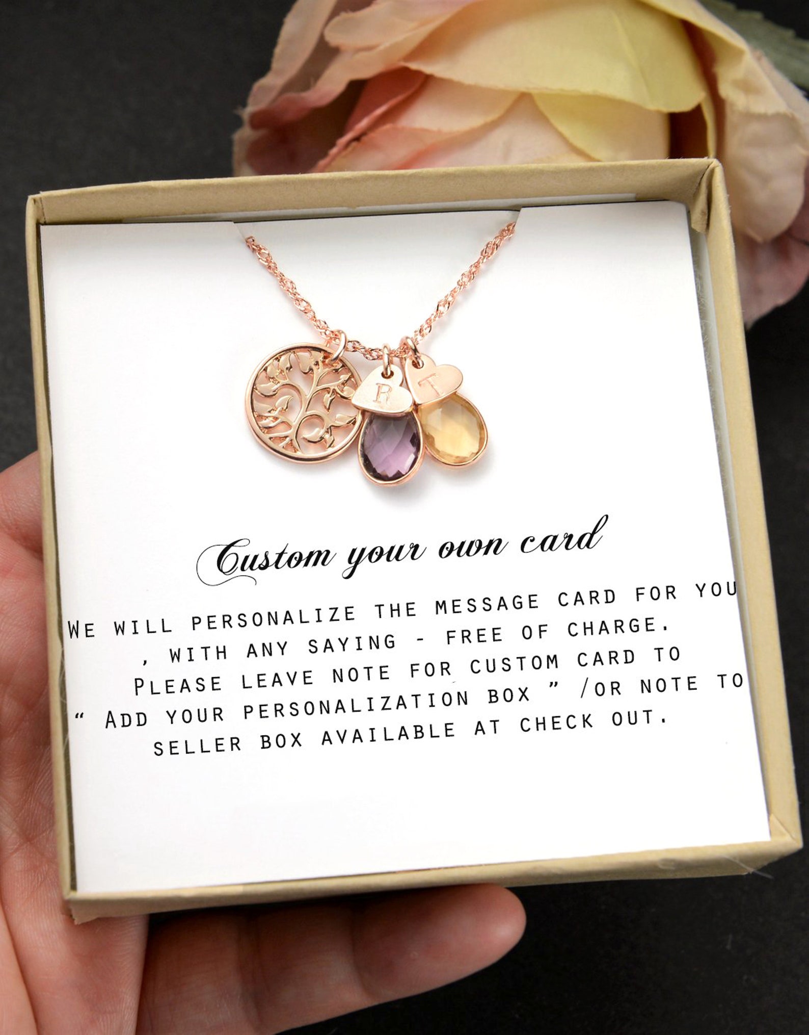 Abuelita Abuela Spanish Grandma Gift Birthstone Charm Necklace Etsy