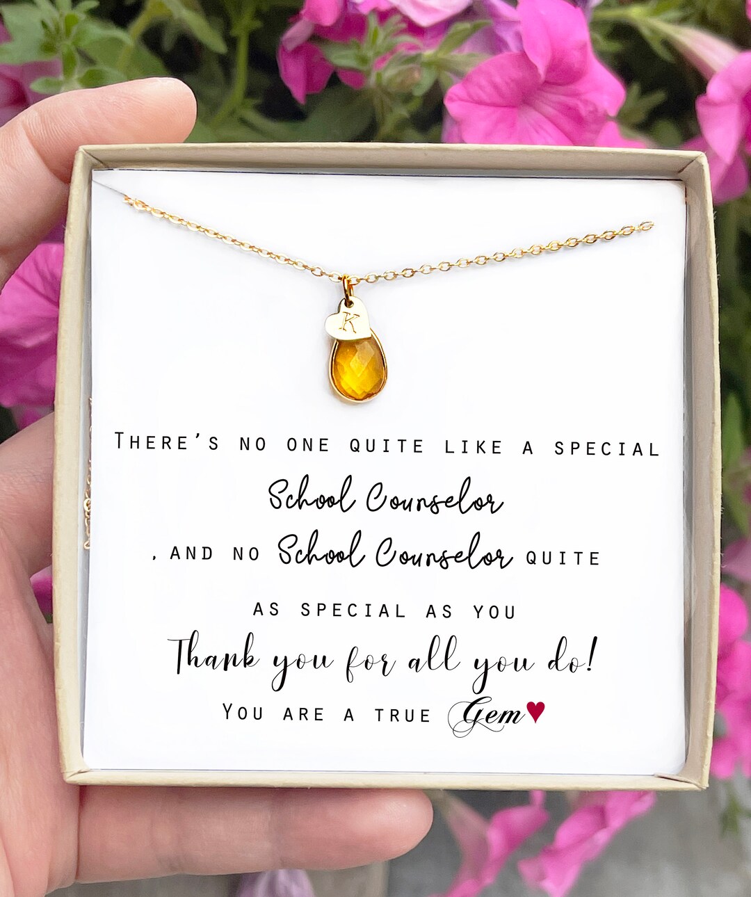 School Counselor Appreciation Gift for Her Necklace Gift Jewelry Gift ...