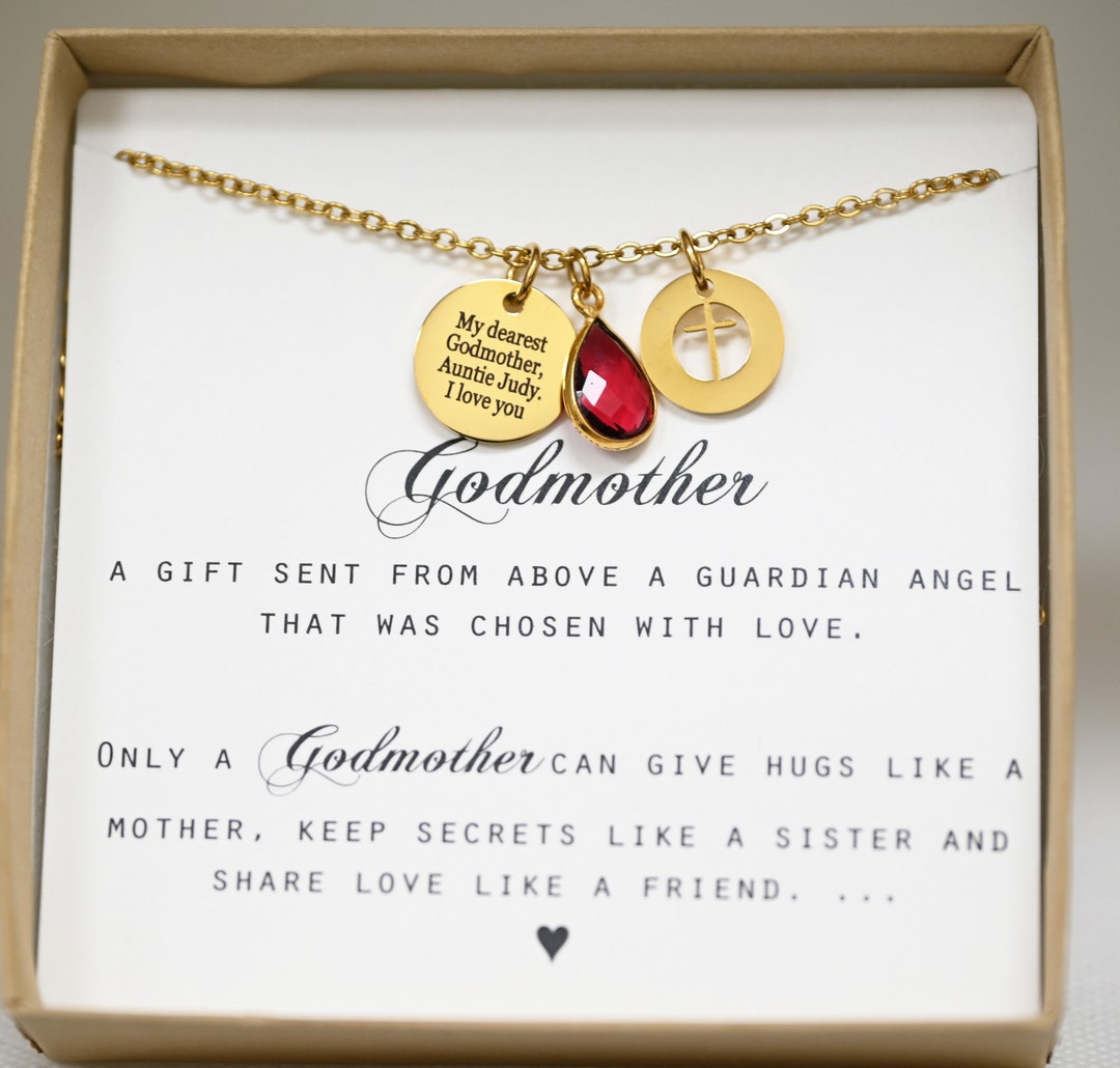 Personalized Godmother Necklace Gift From Godchild Godson Goddaughter ...