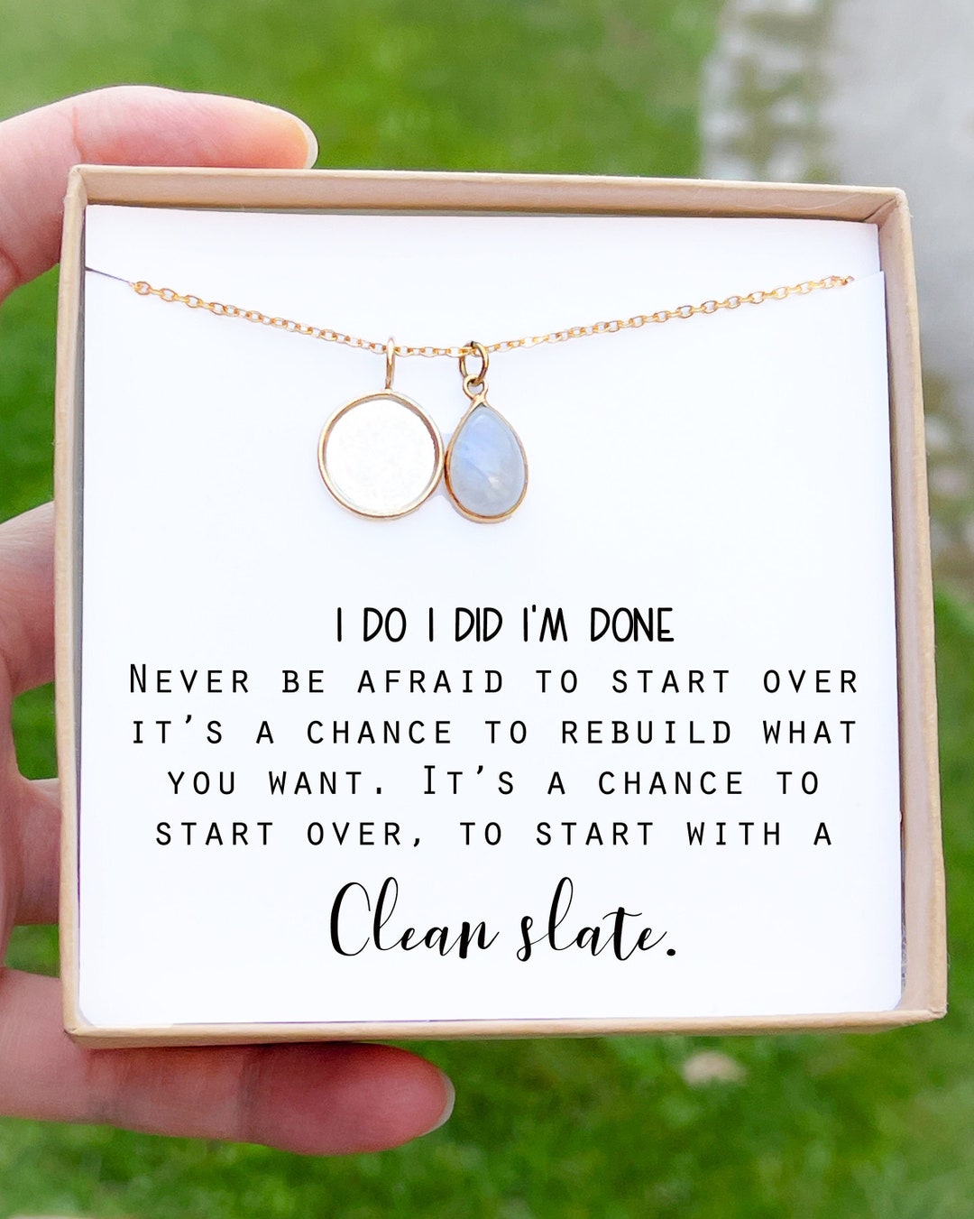 Fresh Start Gift Genuine Moonstone Necklace Divorce Gift for Her New ...