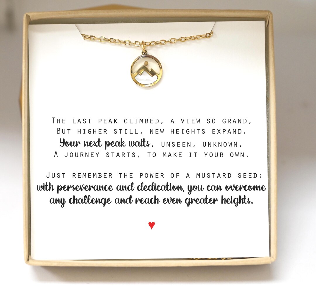 Graduation Mustard Seed Necklace – Mountain Charm, Inspirational Gift ...