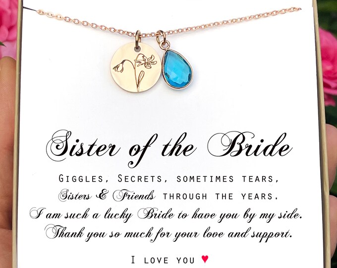 To My Sister on My Wedding Day Jewelry Gift for Sister of the Bride ...