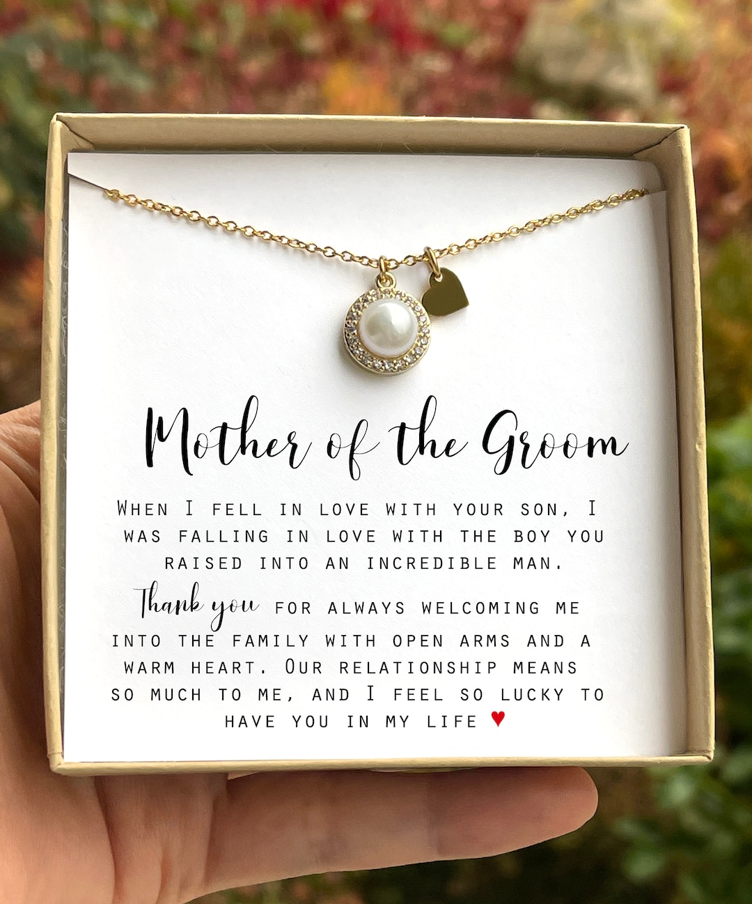 MOTHER of the GROOM Gift From BRIDE Mother of the Groom Necklace ...