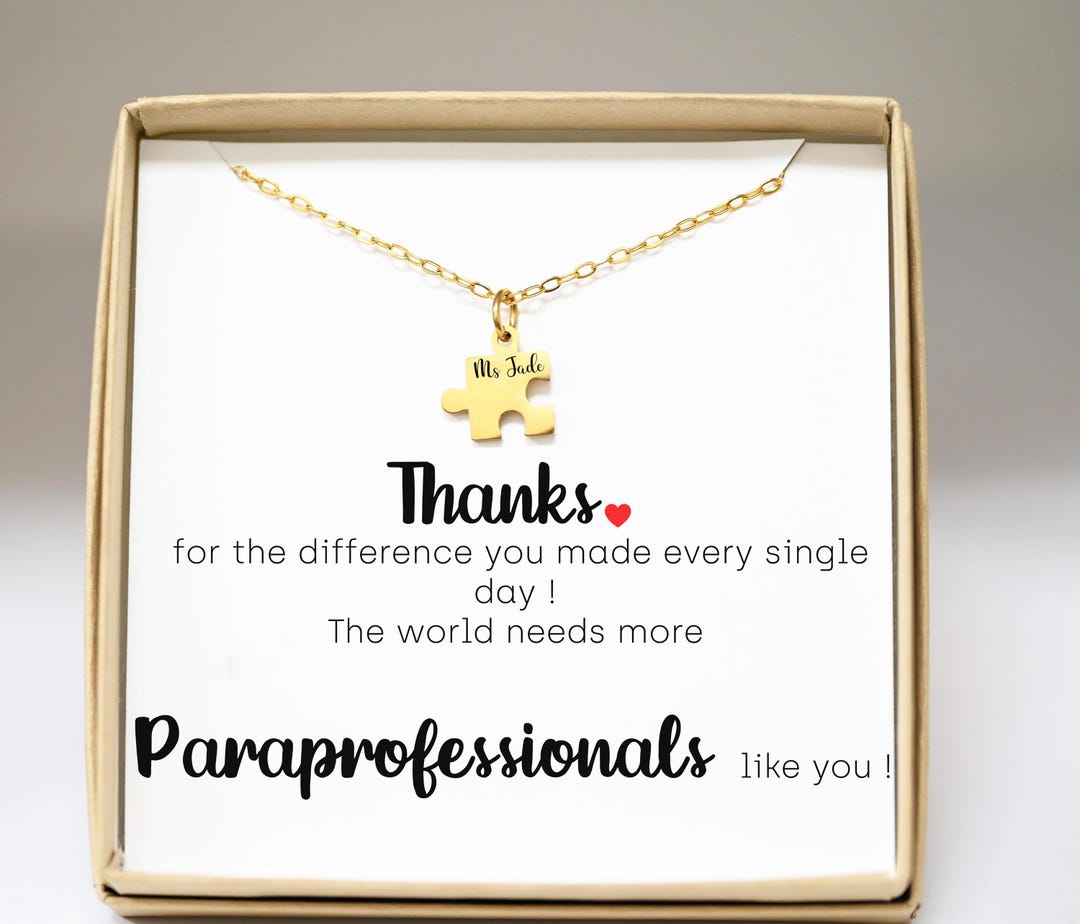 Gift for Paraprofessional Teacher Assistant Necklace Teacher ...