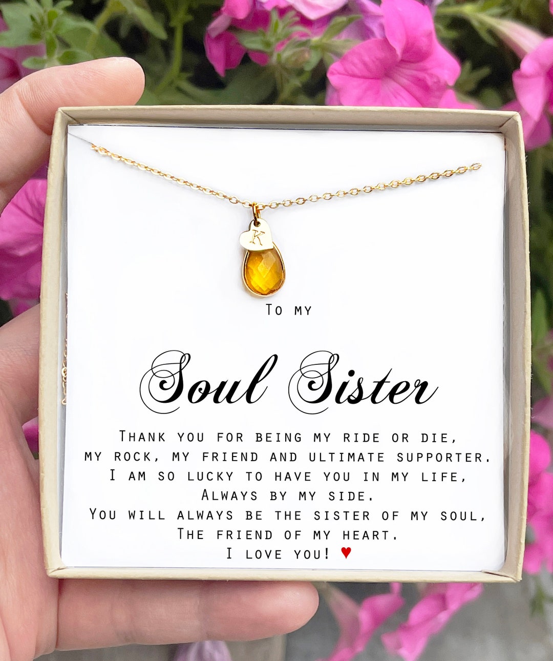 Sister Necklace Soul Sister in Law Spring Jewelry for Girls Birthday ...