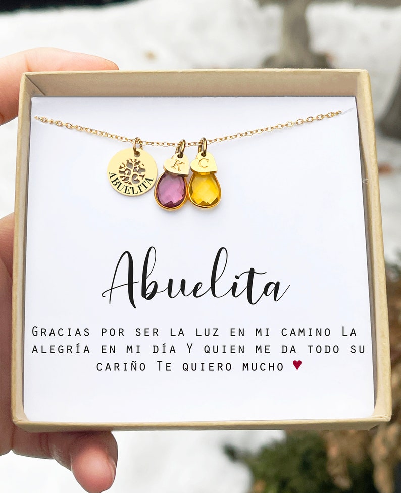 Abuelita Abuela Spanish Grandma Mothers Day Gift Birthstone - Etsy