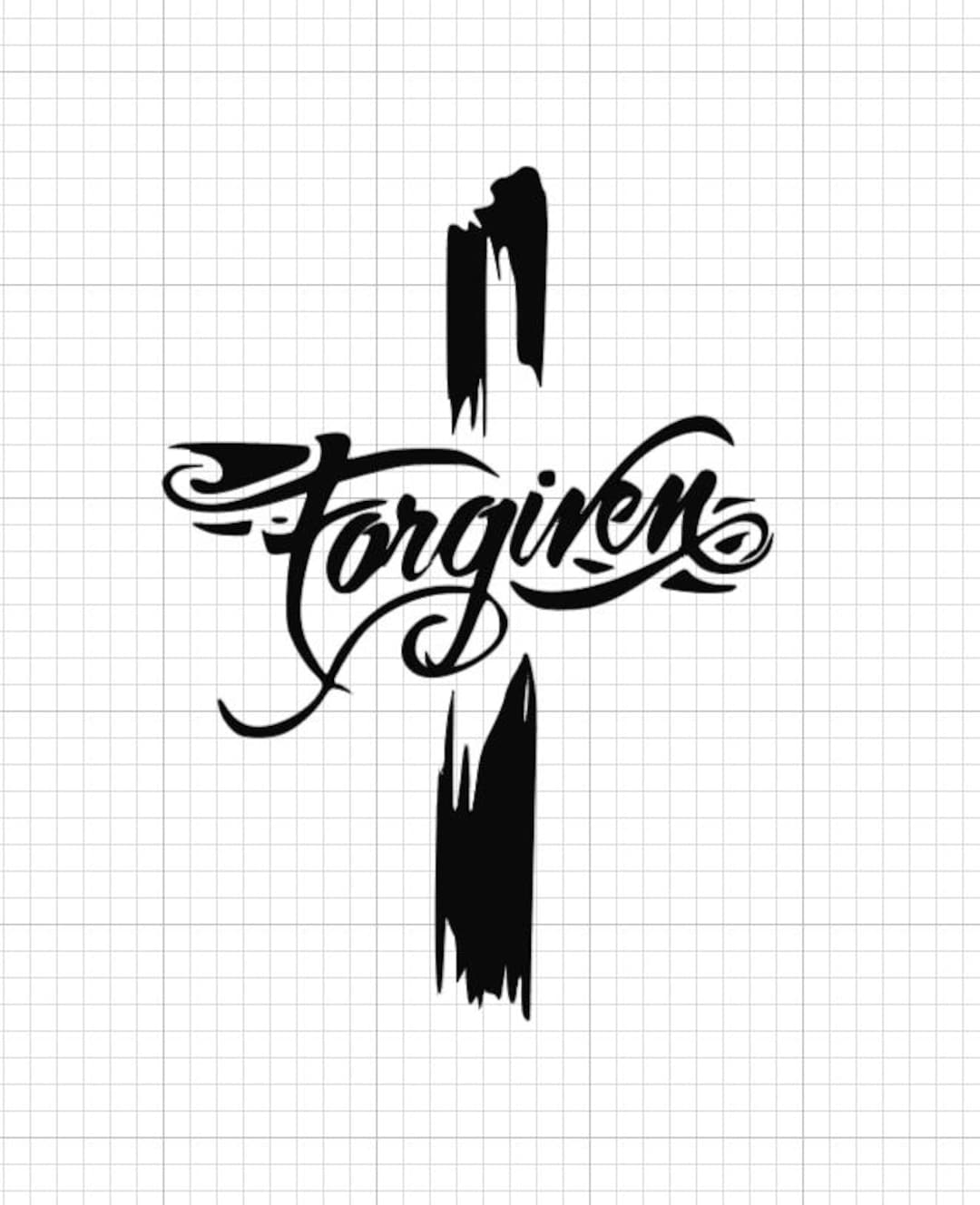 Forgiven Cross Vinyl Decal - Etsy