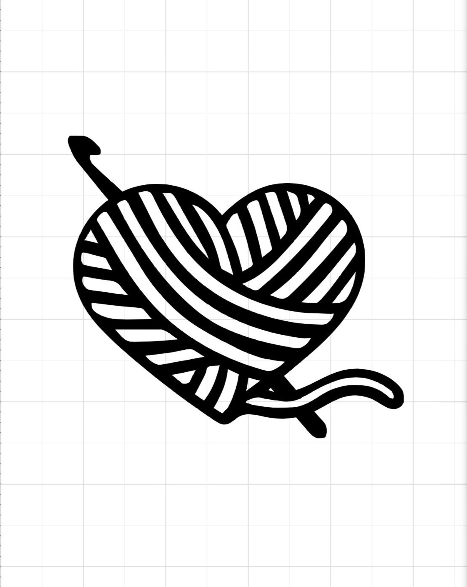 Crochet Needle and Yarn Vinyl Decal - Etsy