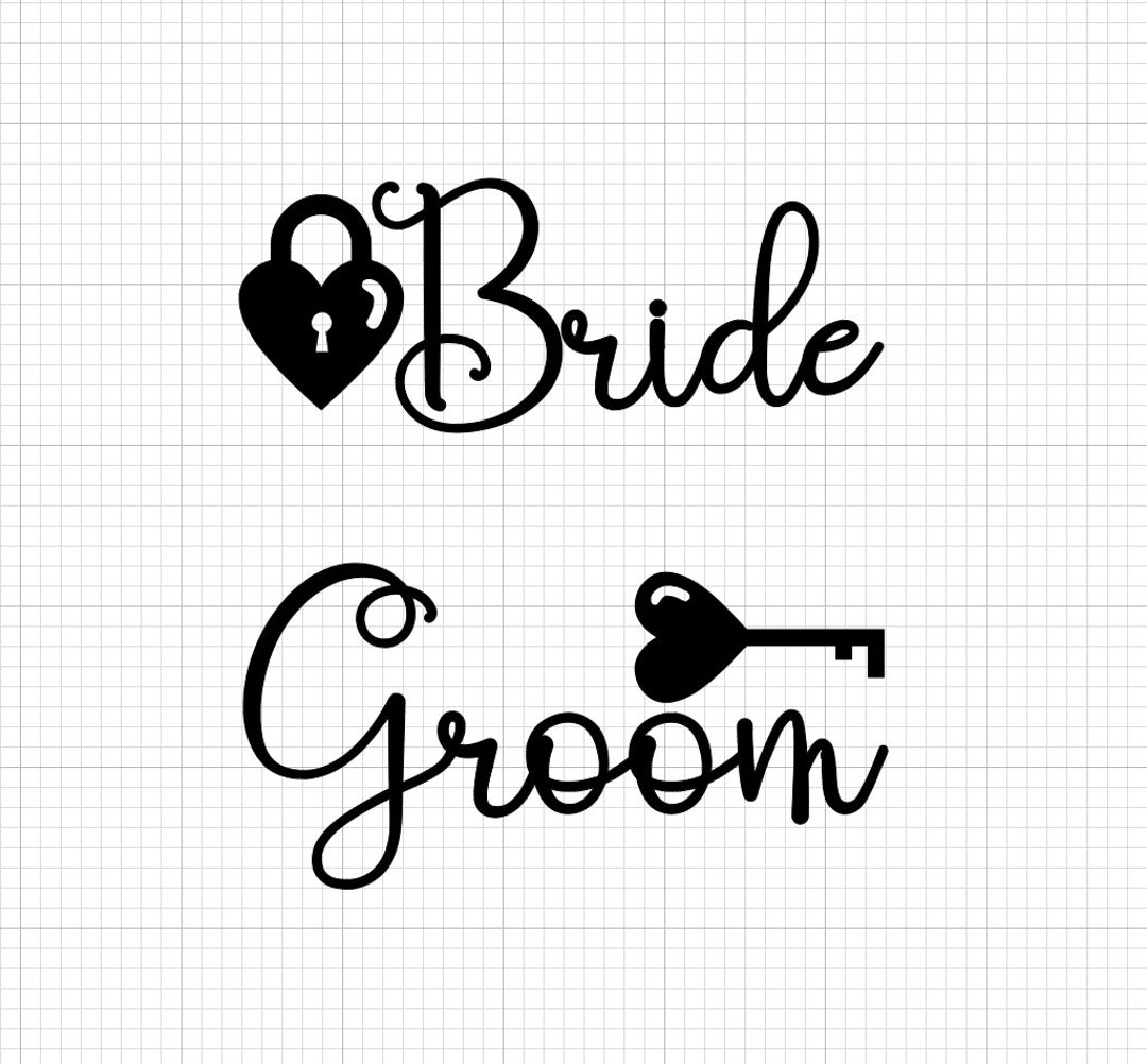 Bride and Groom Vinyl Decal - Etsy
