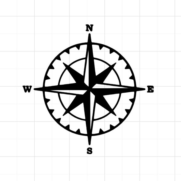 Compass Vinyl Decal - Etsy