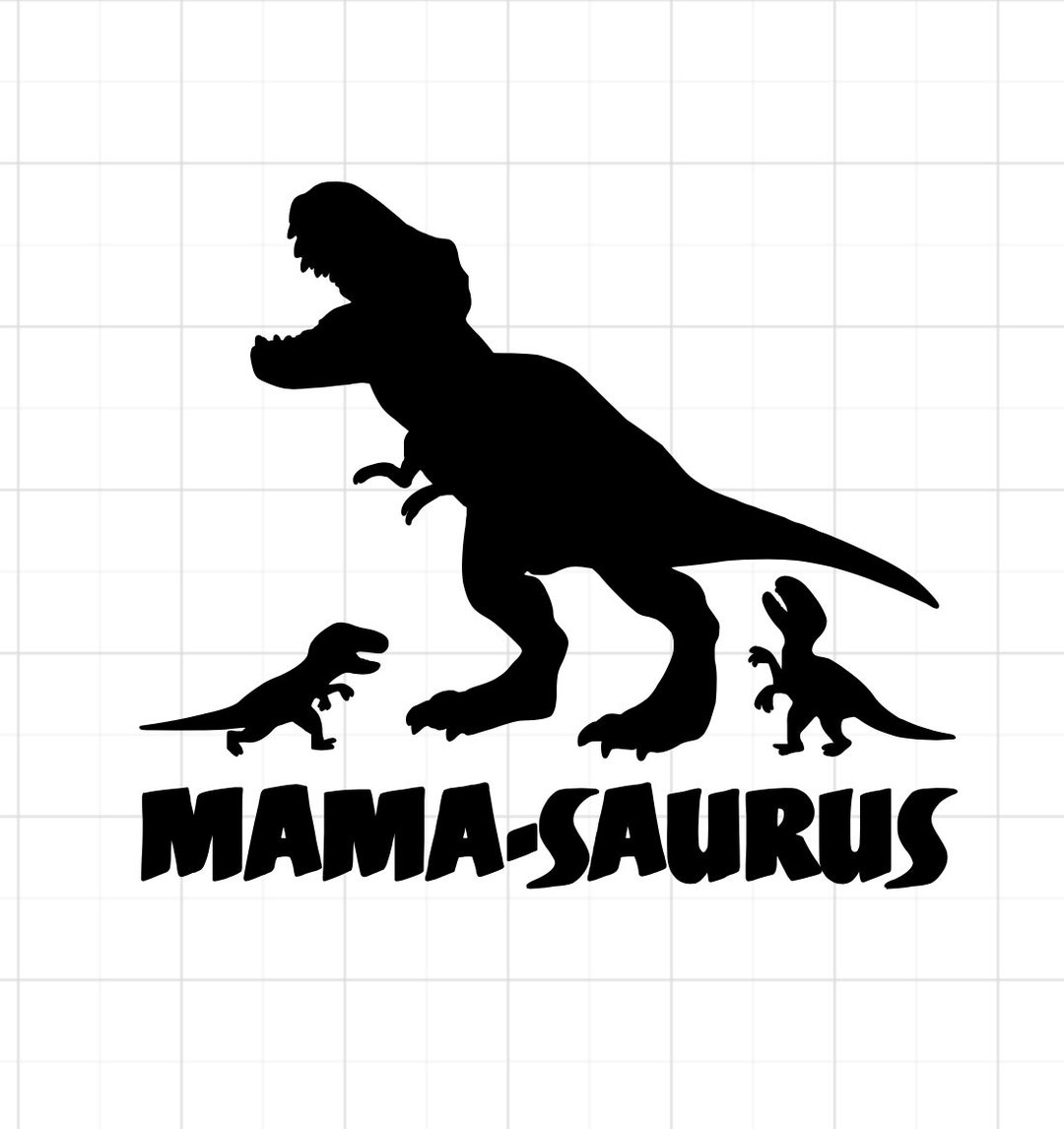 Mamasaurus Dinosaur With 2 Baby Dinos Vinyl Decal - Etsy