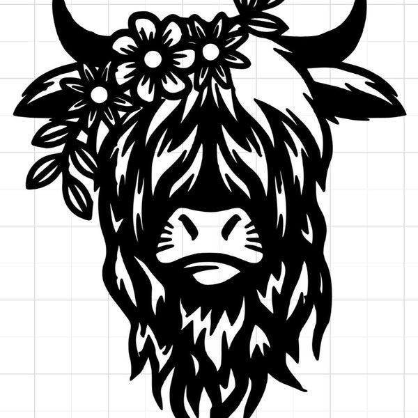 Cow Head Decal - Etsy