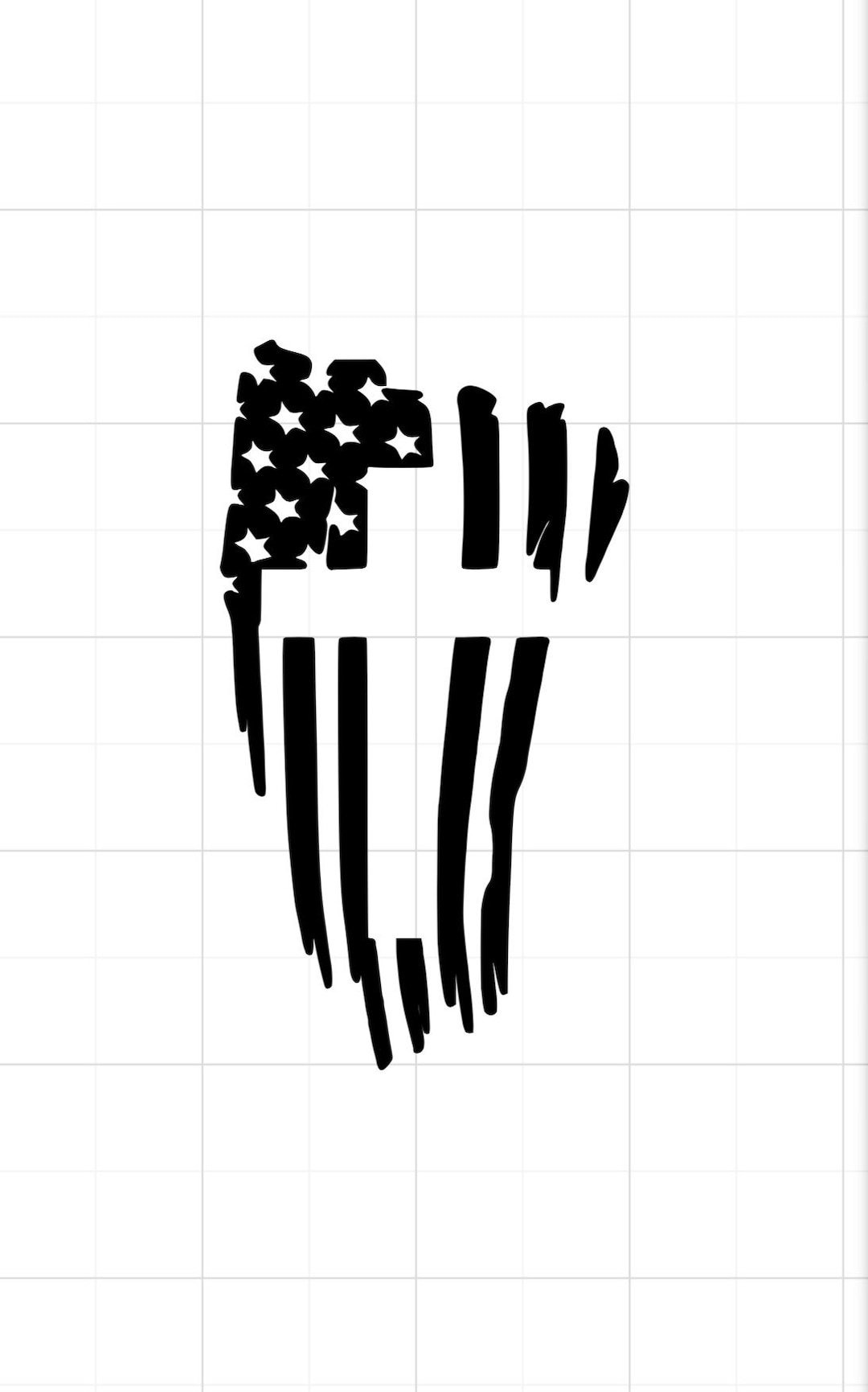 Cross and Tattered American Flag Vinyl Decal - Etsy