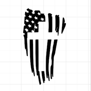 Cross and Tattered American Flag Vinyl Decal - Etsy