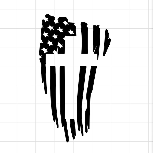 Tattered American Flag Decal - Etsy