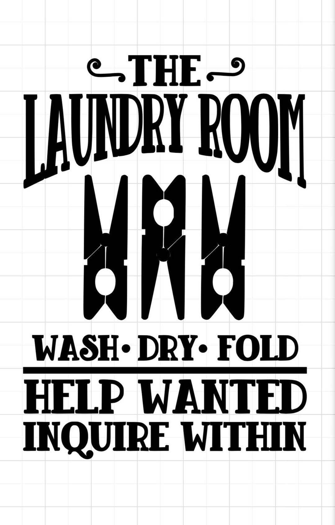 Wash Dry Fold Laundry Room Vinyl Decal - Etsy
