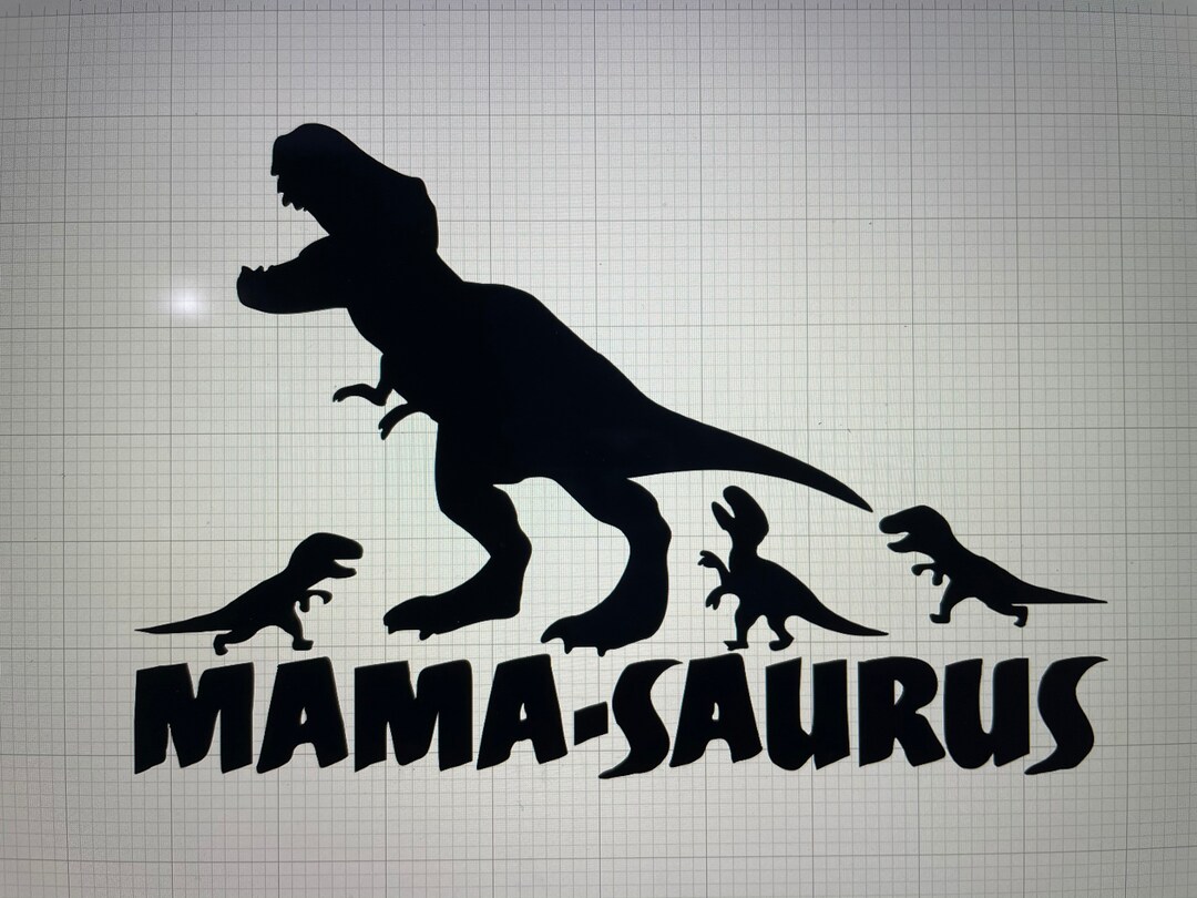 Mamasaurus Dinosaur With 3 Baby Dinos Vinyl Decal - Etsy