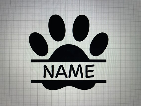 Paw Print Monogram Name Vinyl Decal - Etsy