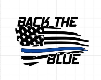 Back the Blue Vinyl Decal, Police Support Car Window Sticker, IGY6 ...
