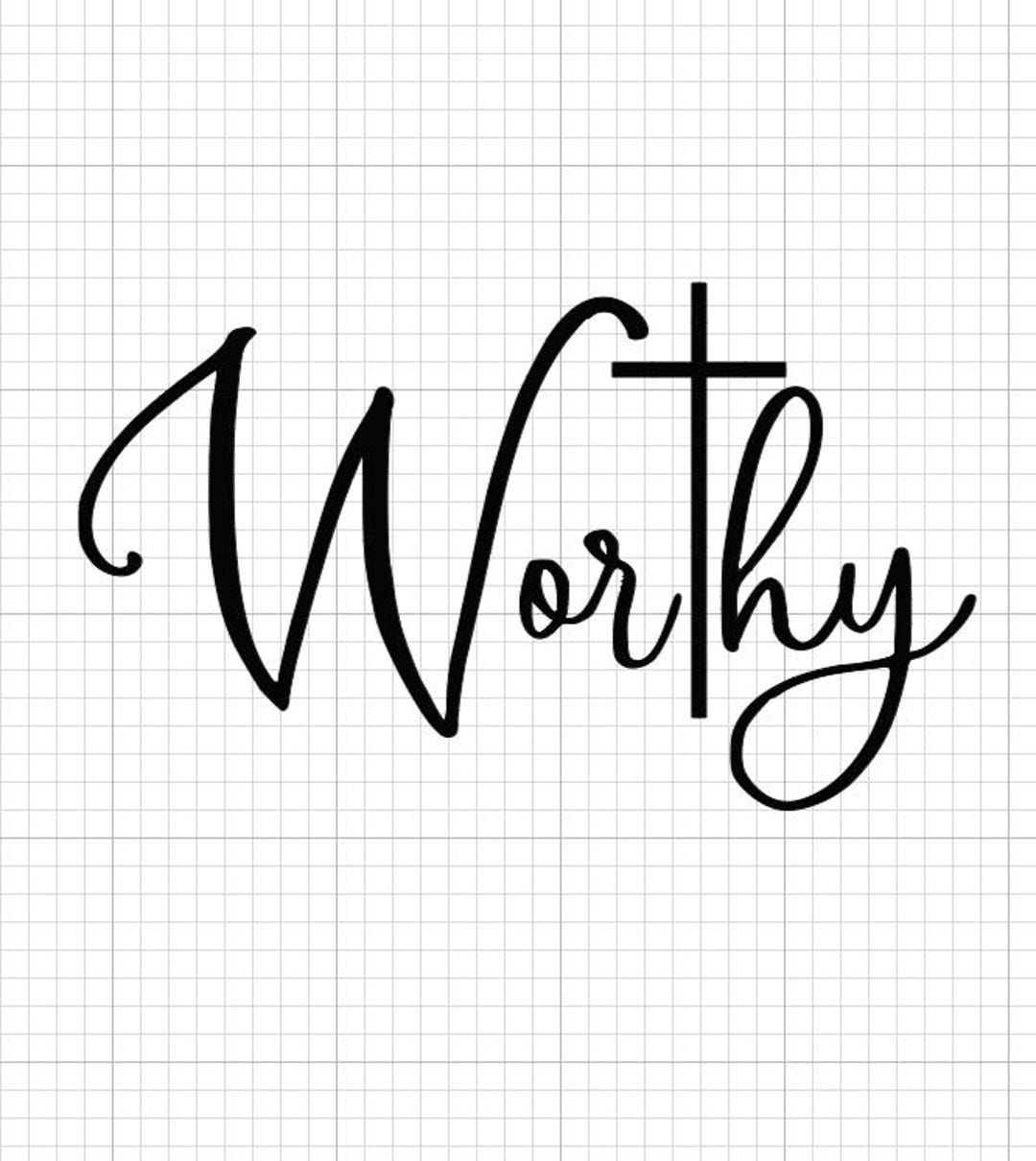 Worthy Cross Vinyl Decal - Etsy