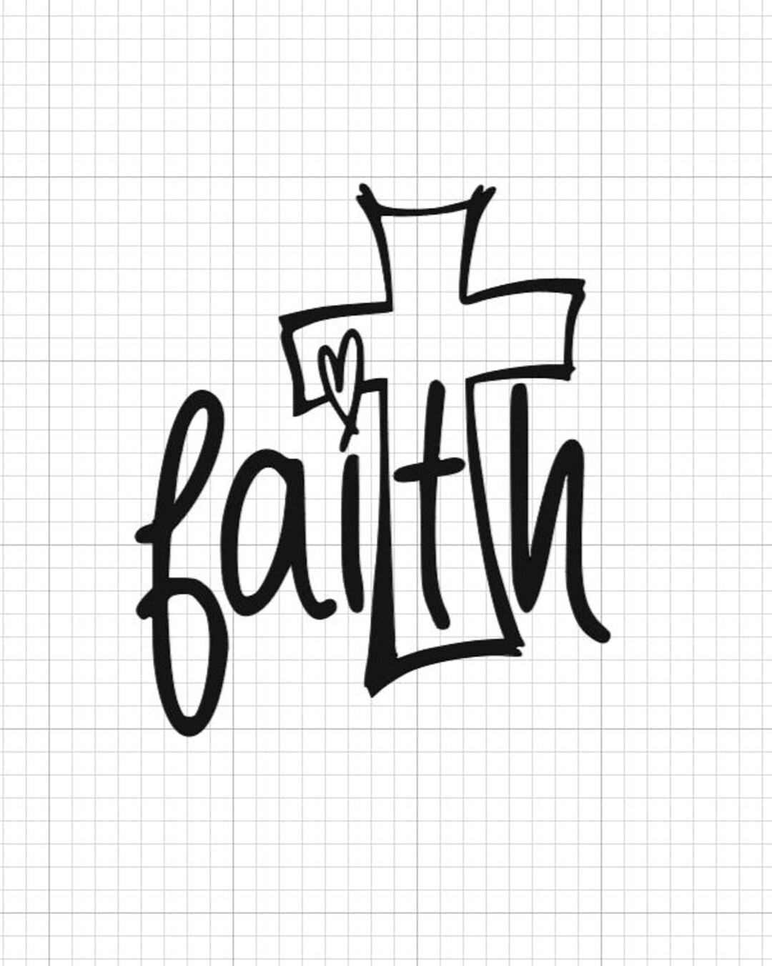 Faith Cross Vinyl Decal - Etsy