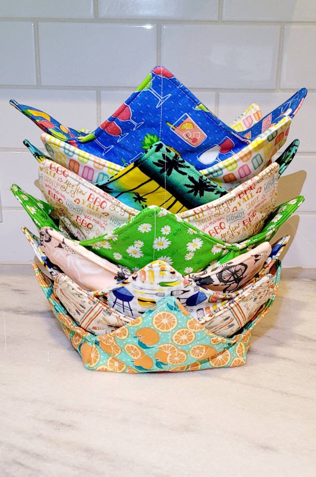 Large Fabric Bowl Cozy, Microwave Safe, Summer Prints - Etsy