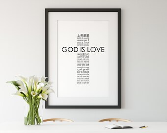 God is Love in 20 Different Languages Christian Printable - Etsy