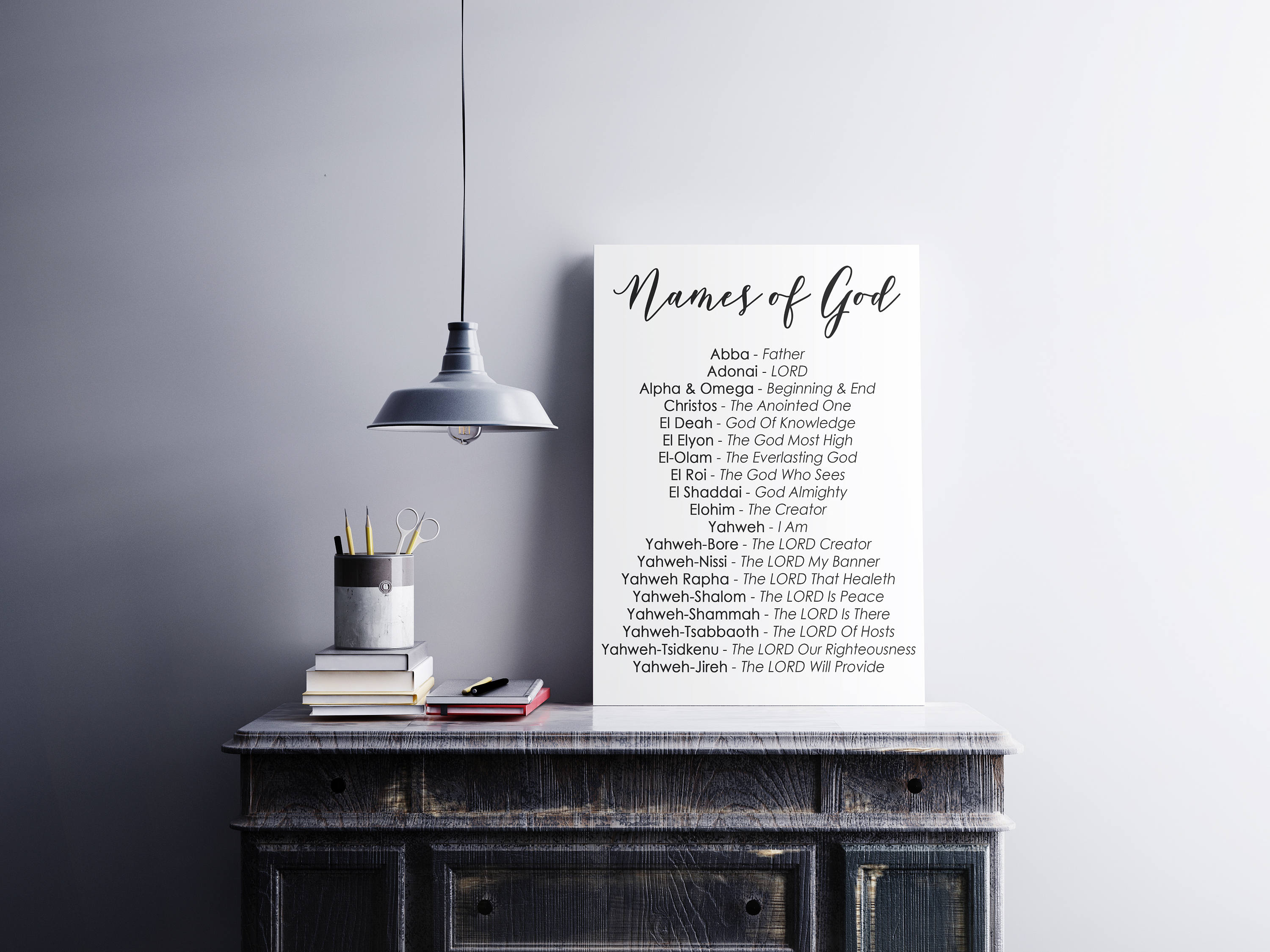 Names of God | Christian Printable | Wall Decor | Digital Download ...