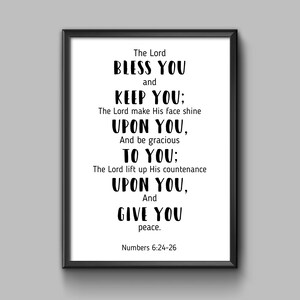The Lord's Blessing | Numbers 6:24-26 | Christian Printable | Bible ...