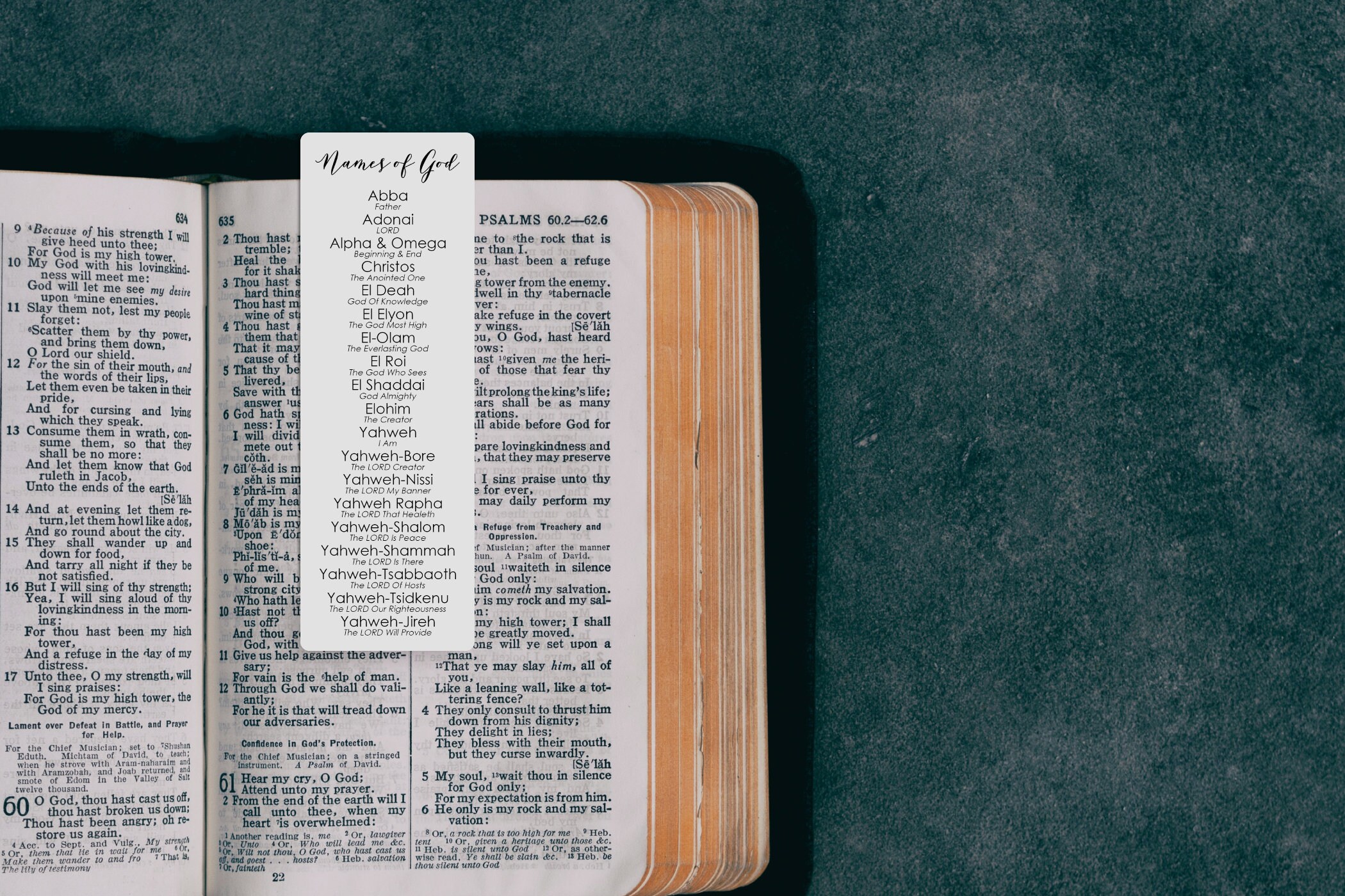 Names of God Bookmark (individual), Christian Bookmark, Bible Bookmark ...