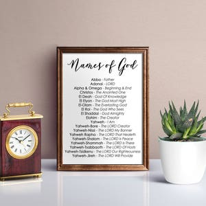 Names of God | Christian Printable | Wall Decor | Digital Download - Etsy
