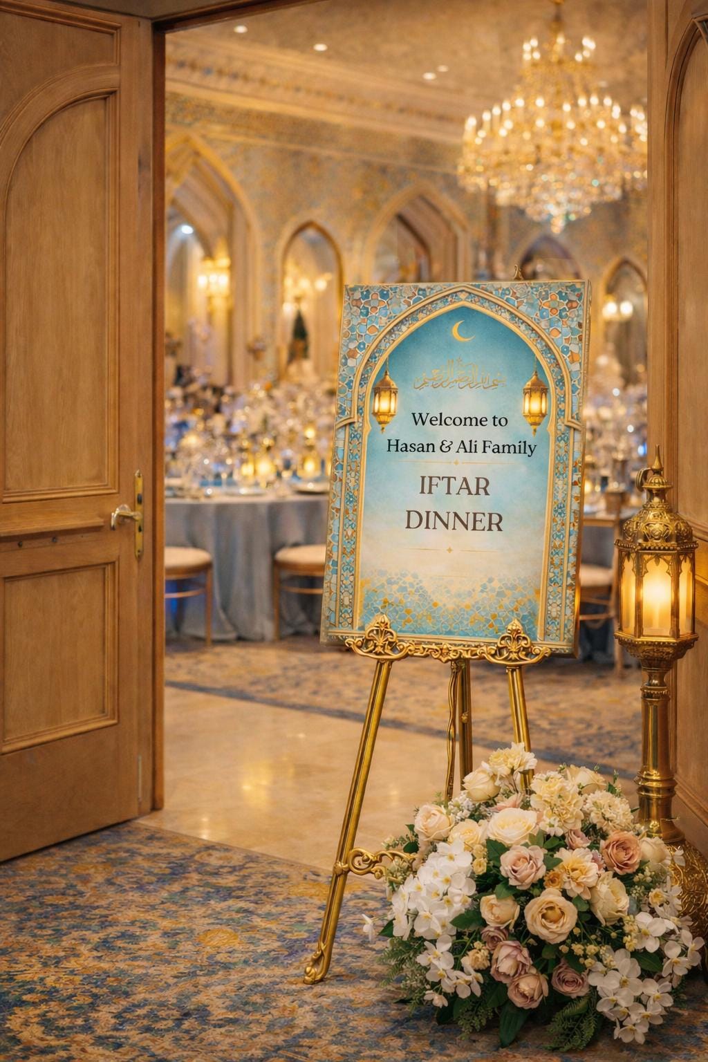 Ramadan Iftar Welcome Sign Template | Moroccan Islamic Arch Welcome ...