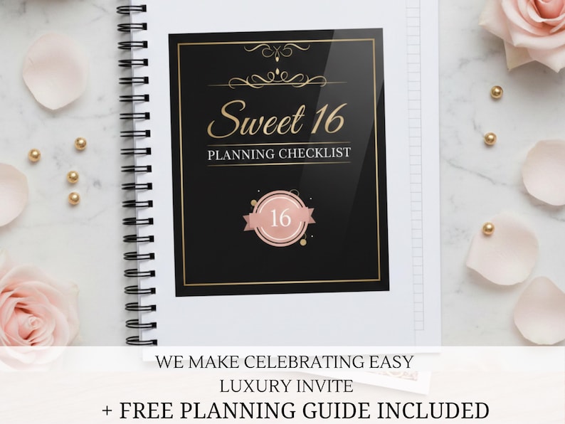 Sweet 16 Invitation Template Pink & Gold | Butterfly Crown Sweet ...
