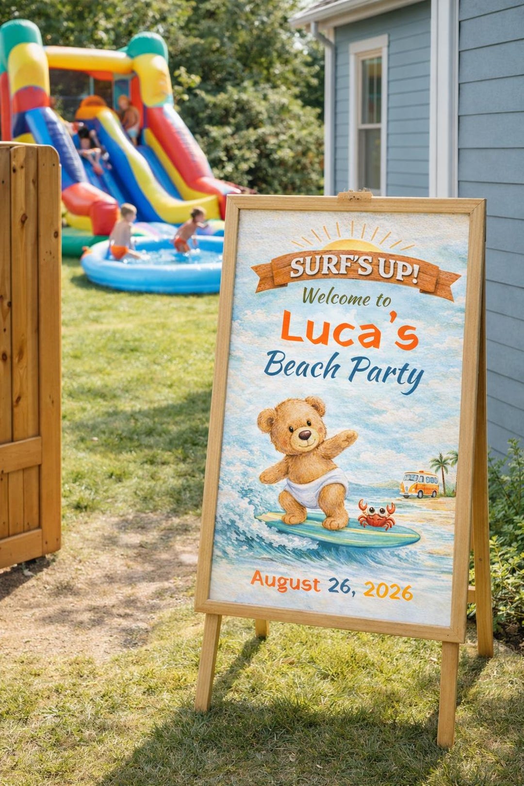 Surf’s up Birthday Welcome Sign Template | Beach First Birthday Welcome ...