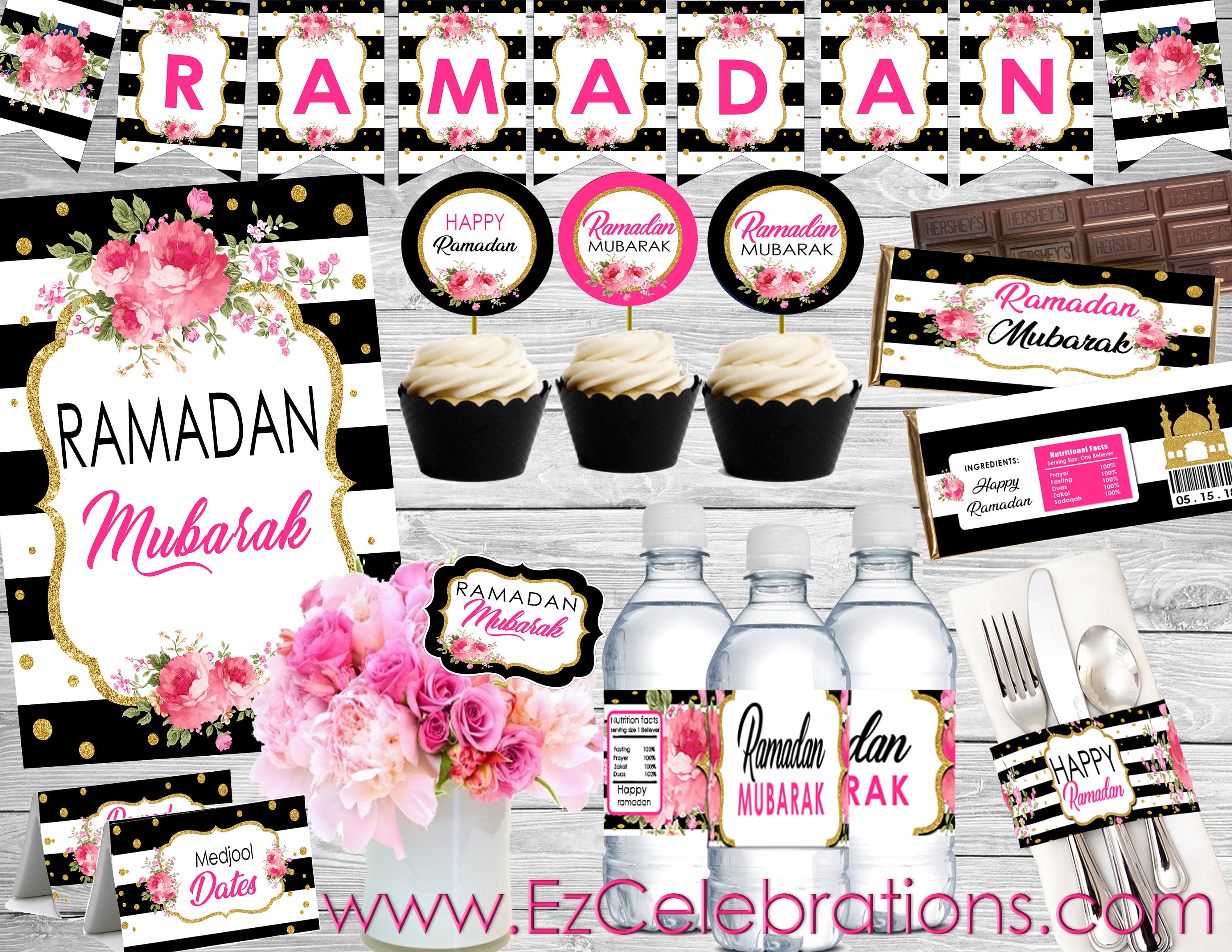 Pink & Gold RAMADAN Decor Kit Complete Ramadan Decor Party Package ...