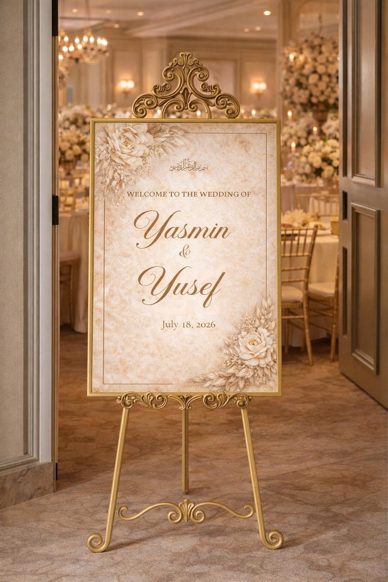 Wedding Welcome Sign Template | Editable 20x30 Welcome Sign | Neutral ...