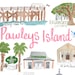 Pawleys Island SC Map Landmark Print Illustrated Watercolor - Etsy