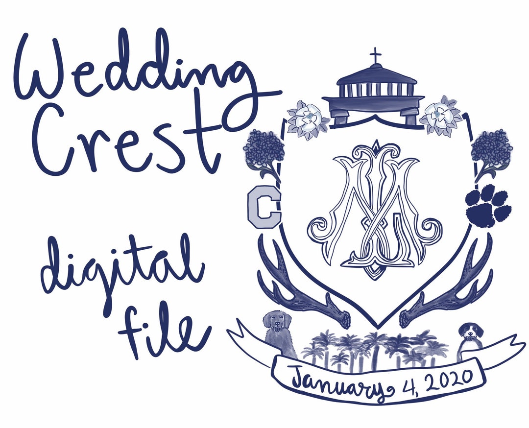 Custom Wedding or Family Crest Print and Digital File - Etsy