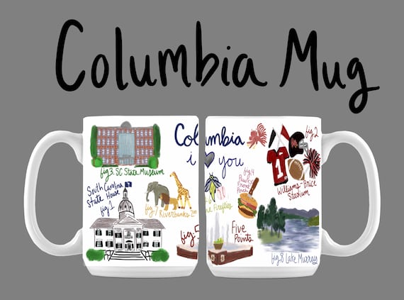 Columbia SC Landmarks Mug | Etsy