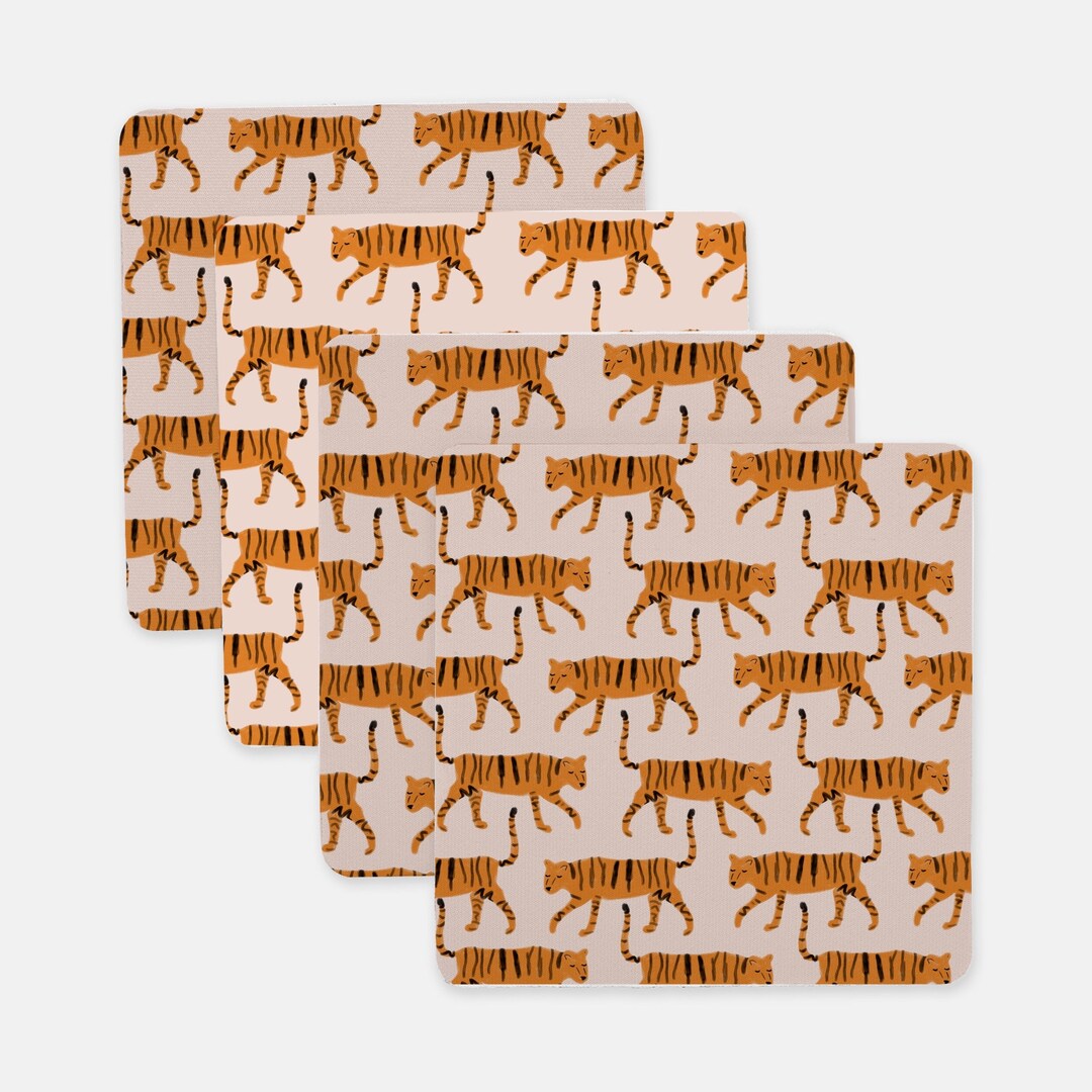 Coaster Cork Tigers Set of 4 - Etsy