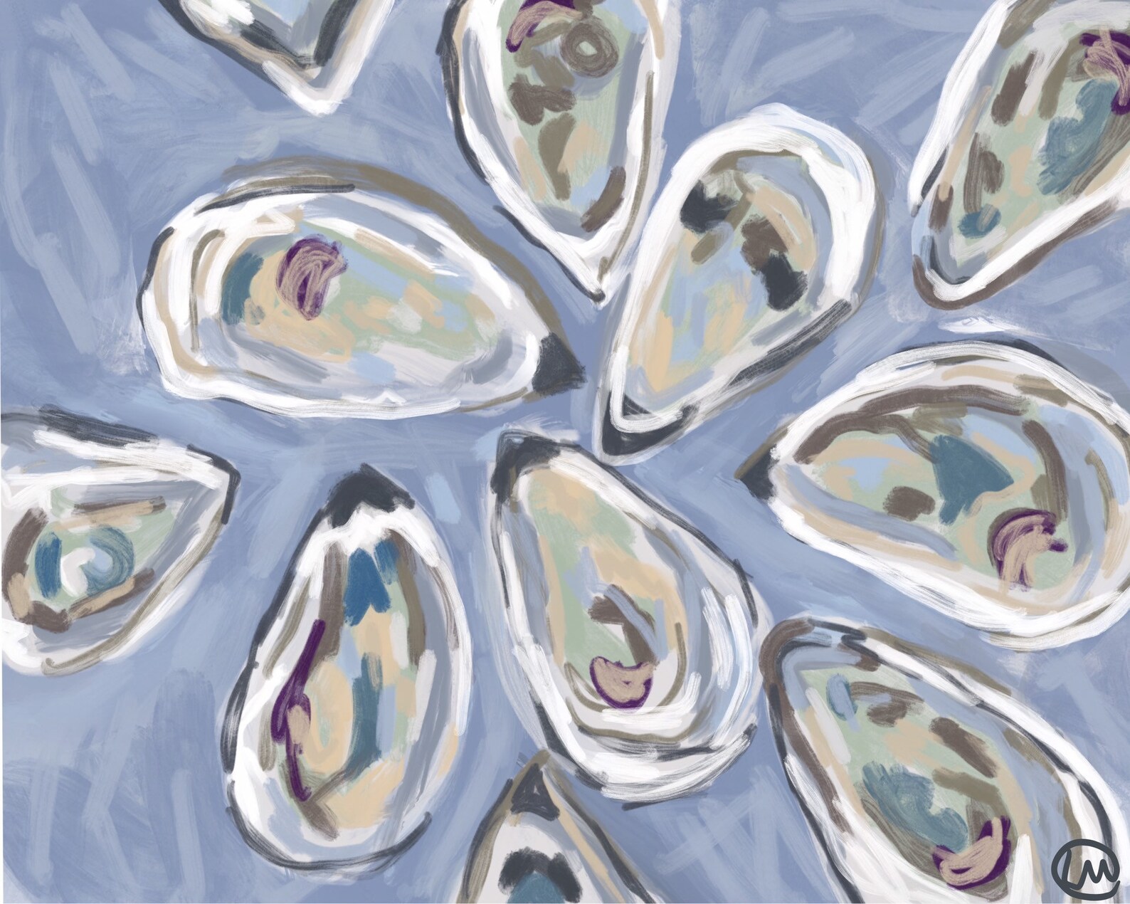 Oysters Abstract Art Watercolor Print - Etsy
