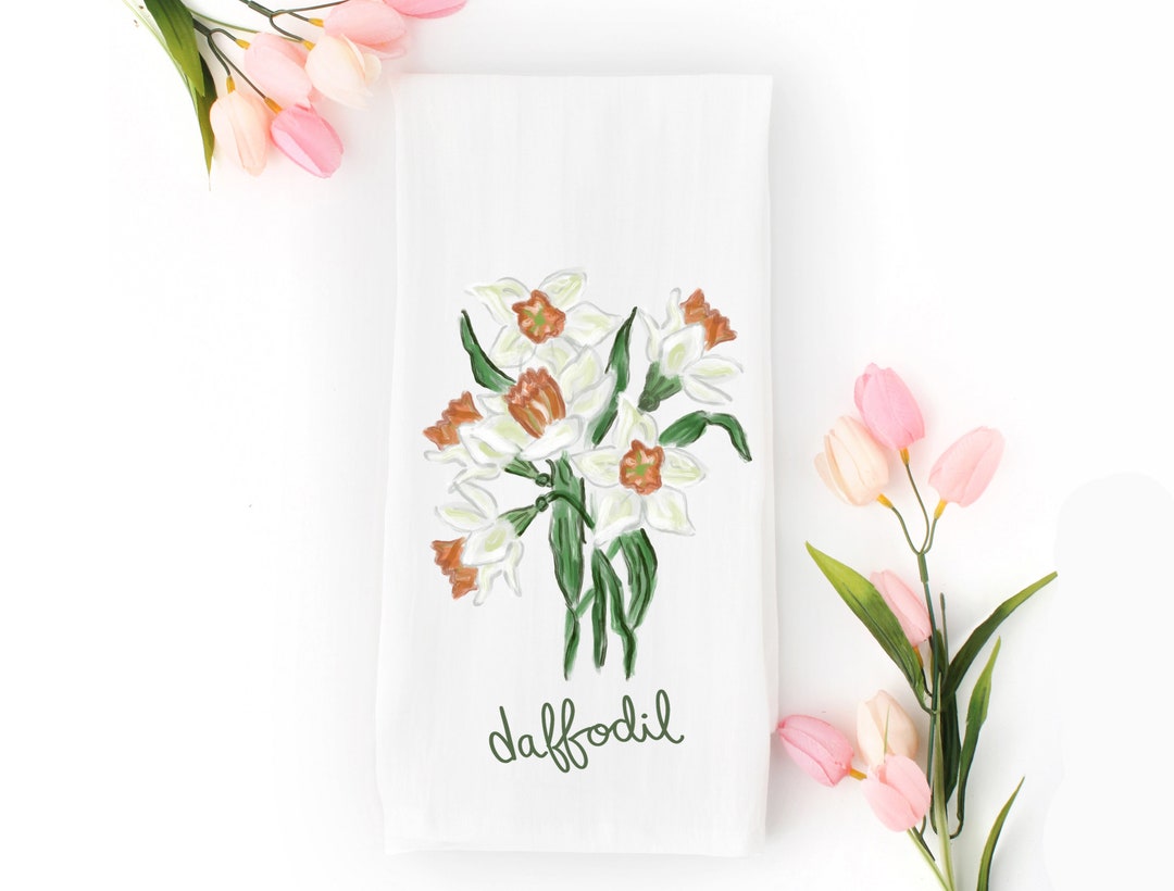 Daffodil Kitchen Tea Dish Towel - Etsy
