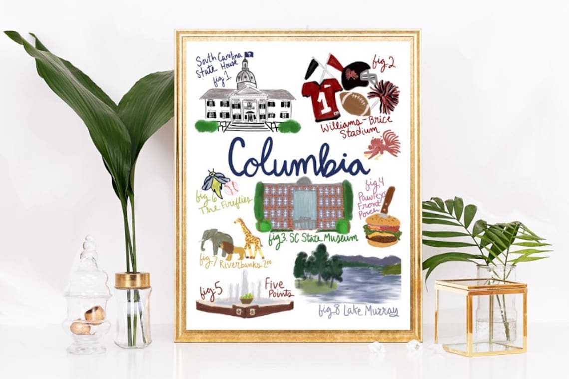 Columbia South Carolina Art Print | Etsy