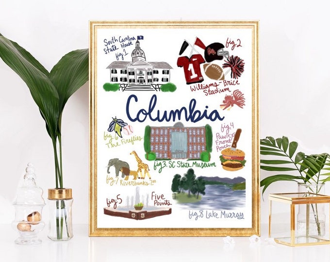 Columbia South Carolina Art Print - Etsy